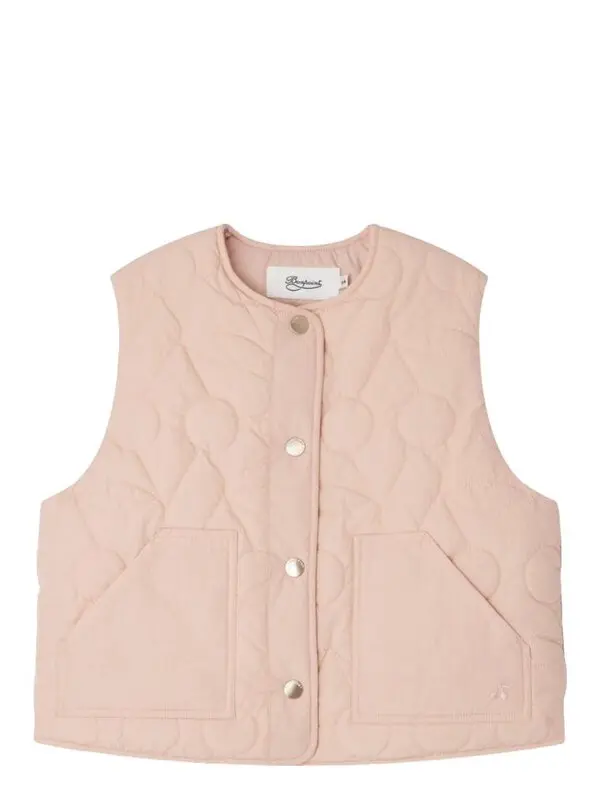 Bonpoint Sleeveless Quilted Vest - Pink