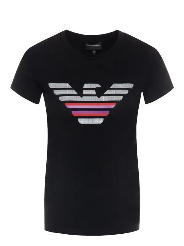 Emporio Armani Logo Print T-shirt - Black