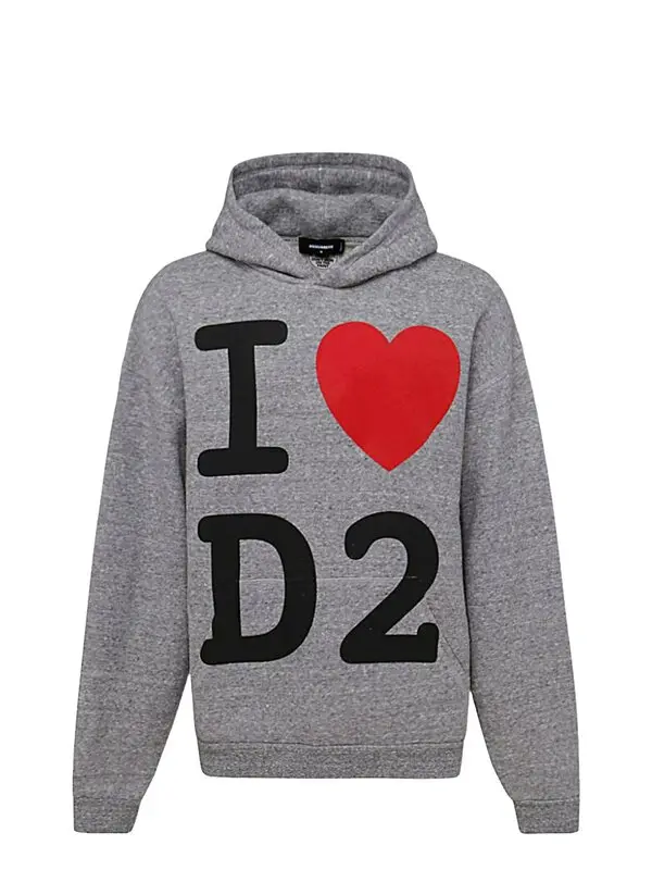 Dsquared2 Graphic-printed Long-sleeved Hoodie - Gray