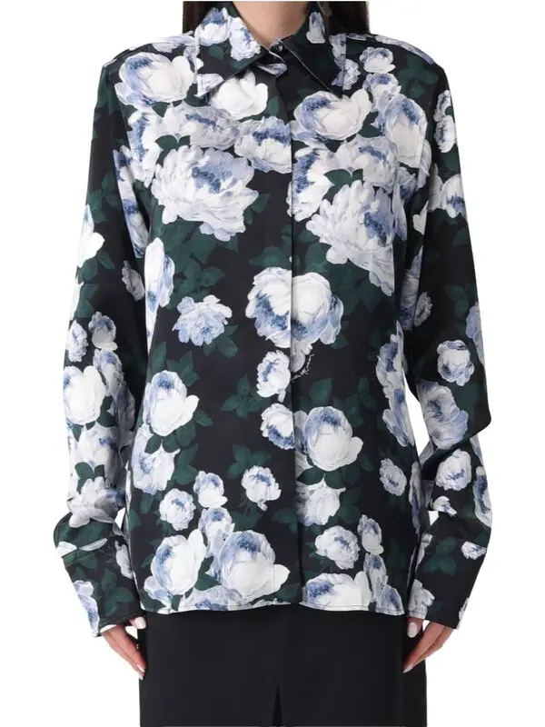 Stella McCartney Floral Print Long Sleeve Shirt - Black