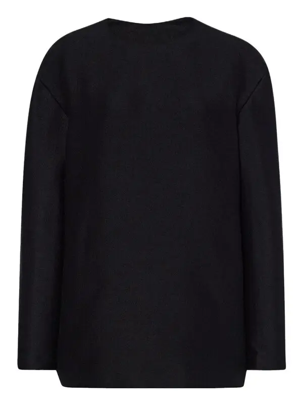 THE ROW Guri Blouse With Organza Ribbon Buckles - Black