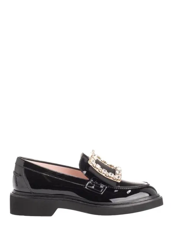 ROGER VIVIER Embellished Slip-on Loafers - Black