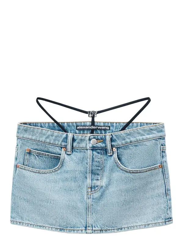Alexander Wang Thong Strap Denim Mini Skirt - Indigo