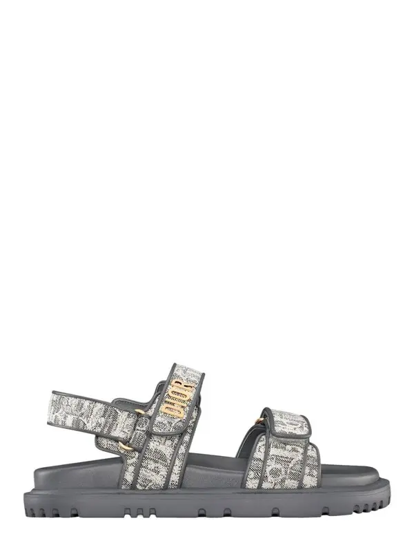 Dior Logo Plaque Sandals - Gray