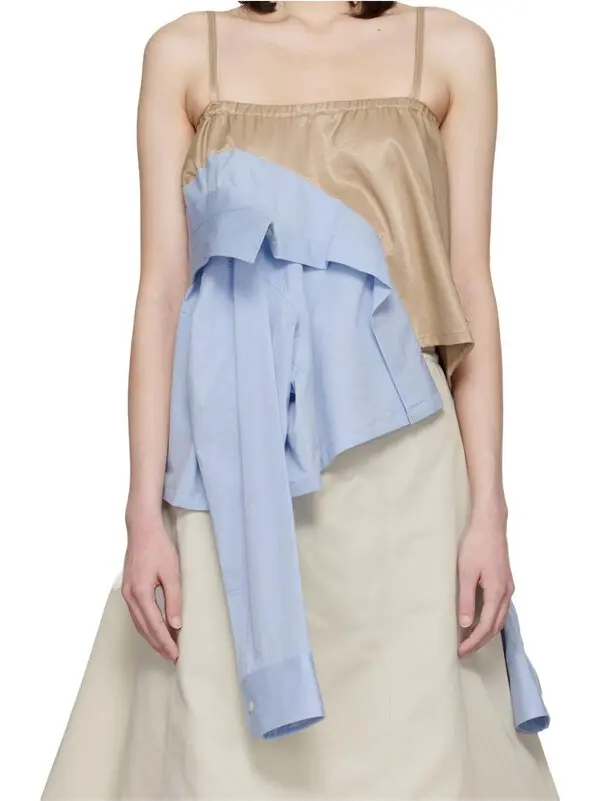 Mihara Yasuhiro Asymmetrical Paneled Shirt Top - Nude