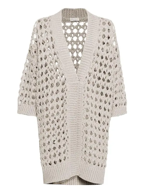 Brunello Cucinelli Open-knitted Cardigan - Nude