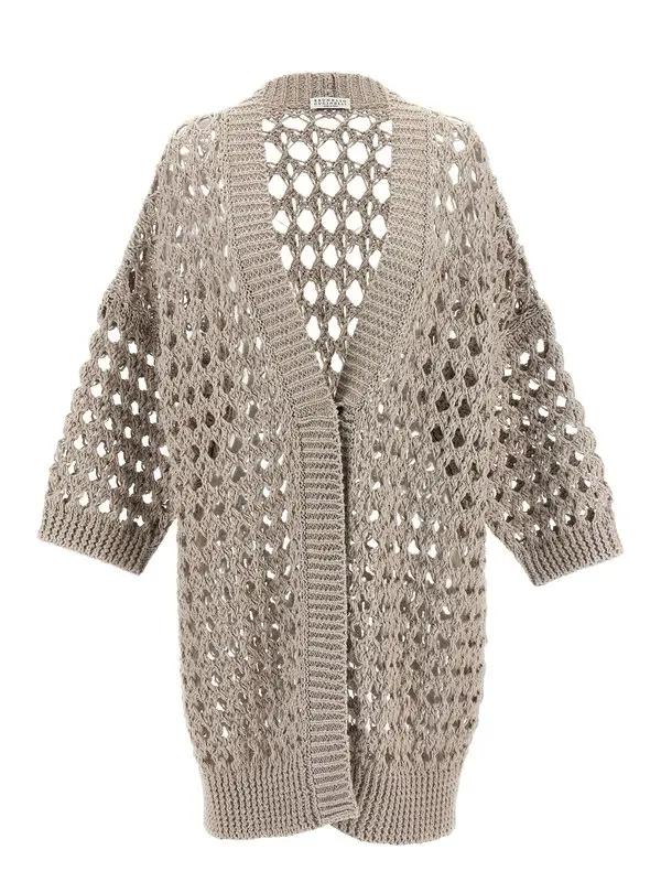 Brunello Cucinelli Open-knitted Cardigan - Nude