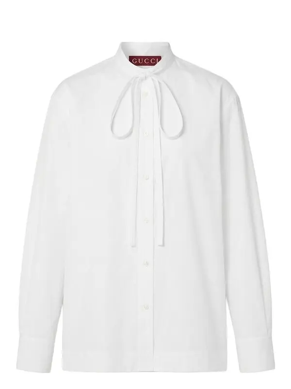 Gucci Double G Embroidery Poplin Shirt - White