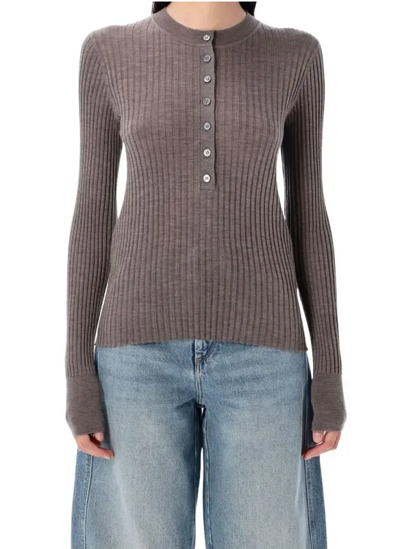 Soeur Ribbed Knit Pullover - Gray
