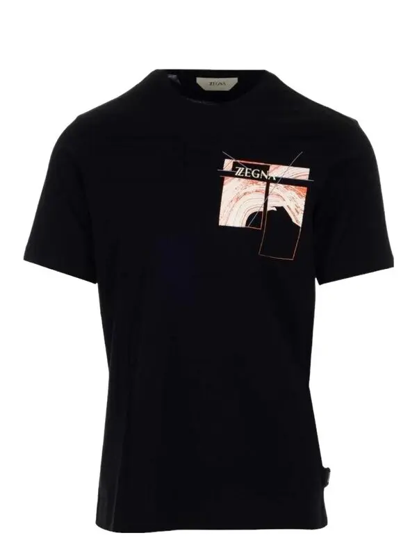 Zegna Graphic-print Short-sleeve T-shirt - Black