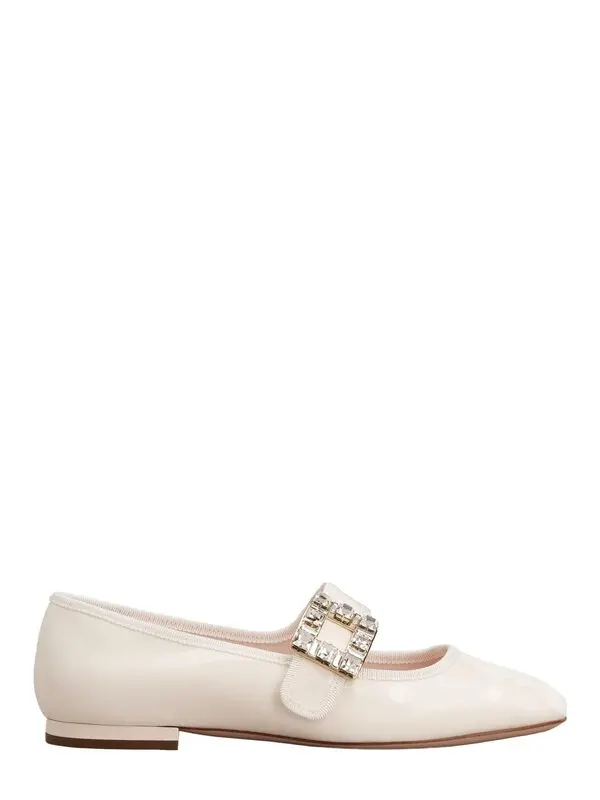 ROGER VIVIER Très Vivier Babies Ballerinas In Patent Leather - Cream