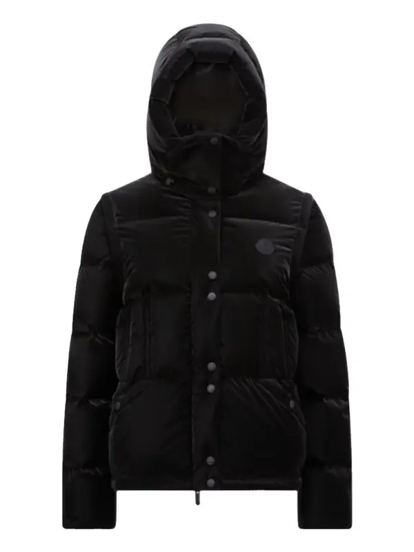 Moncler Allymes Down Jacket With Removable Hood And Sleeves - Black