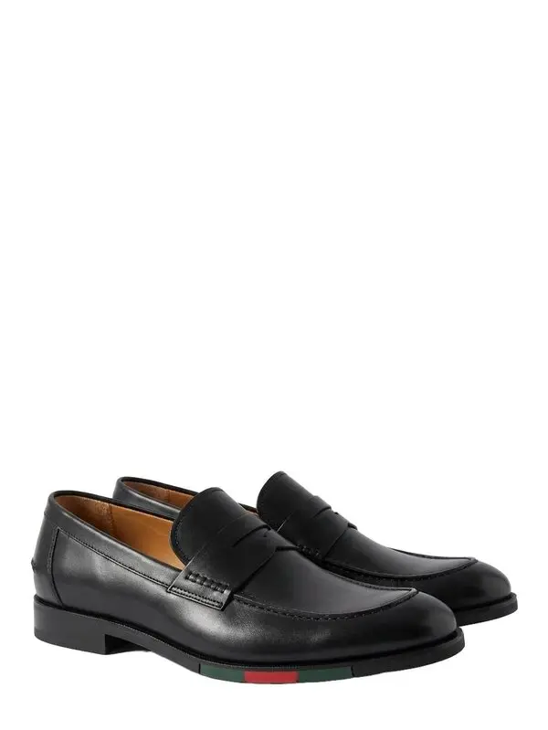 Gucci Loafers With Web Stripe Detail - Black
