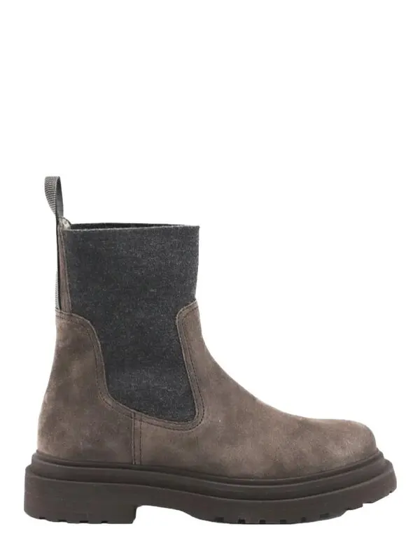 Brunello Cucinelli Round Toe Chelsea Boots - Black