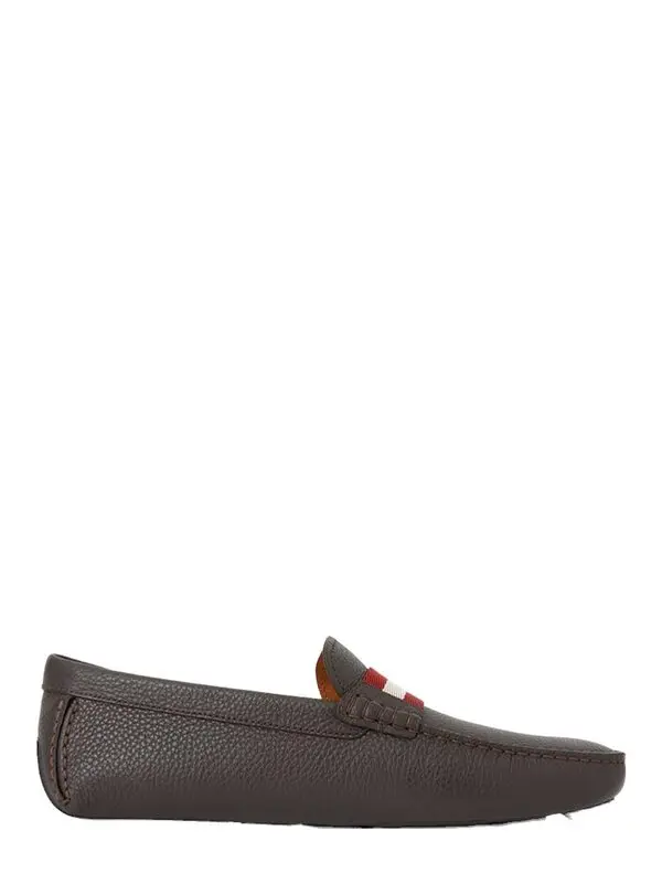 Bally Round Toe Loafers With Ribbon Detail - Brown