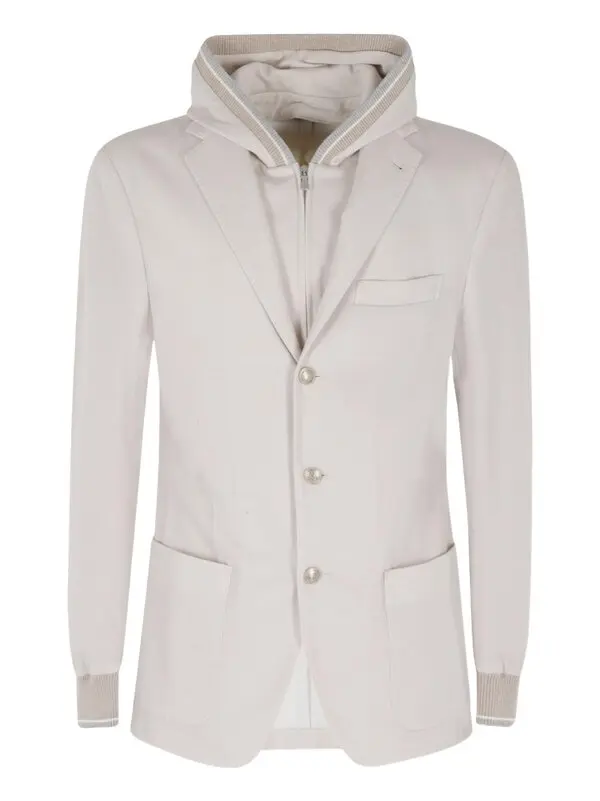 Eleventy Long-sleeved Hooded Jacket - White