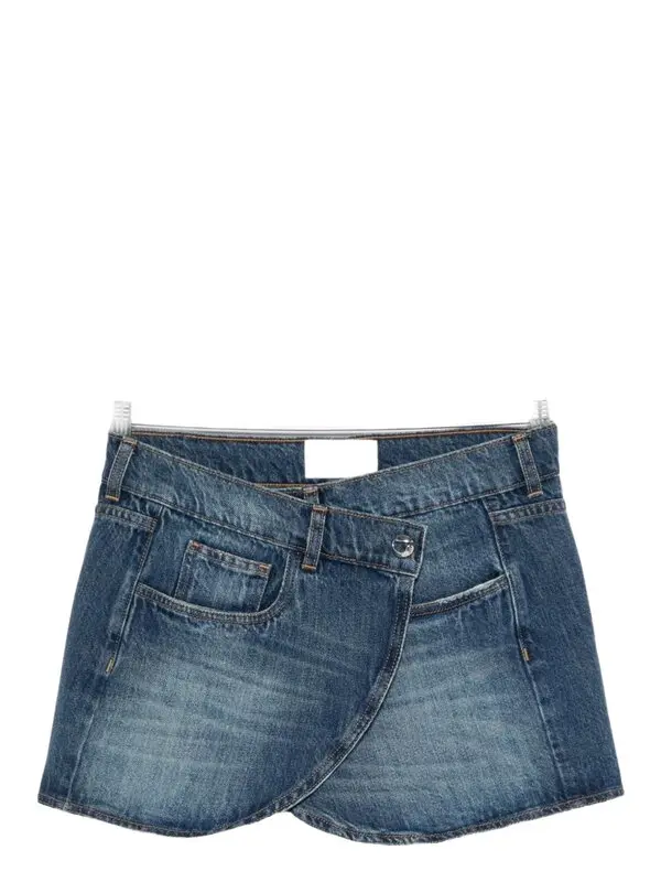 Coperni Wrap-design Denim Mini Skirt - Blue