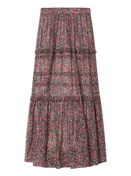 Isabel Marant Étoile Volomia Tiered Maxi Skirt - Multicolor