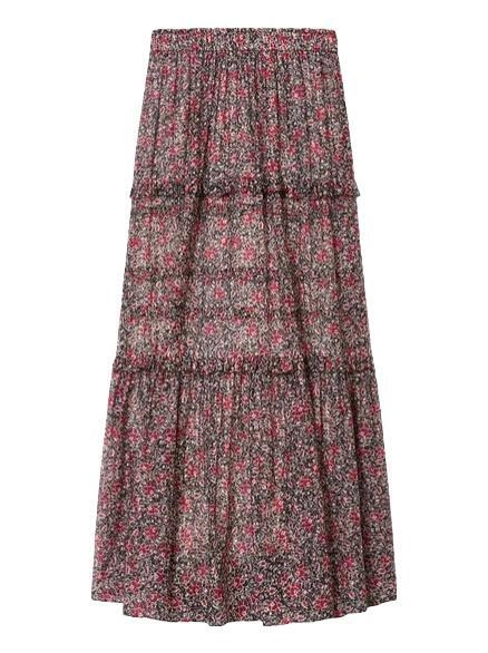 Isabel Marant Étoile Volomia Floral Tiered Midi Skirt - Multicolor