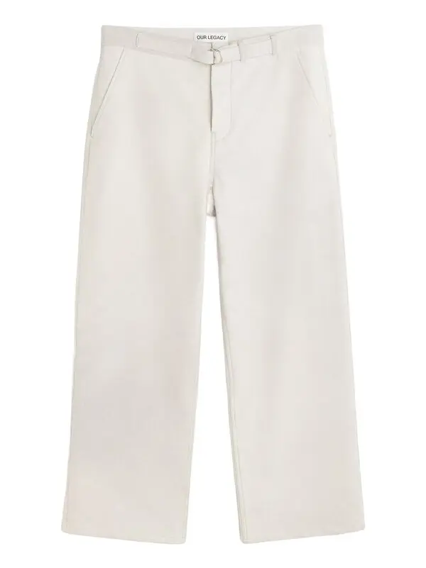 Our Legacy Wide Leg Trousers With D-ring Belt - White