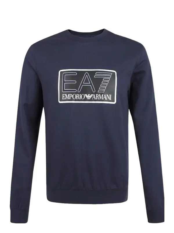 EA7 Round Neck Logo Sweater - Black