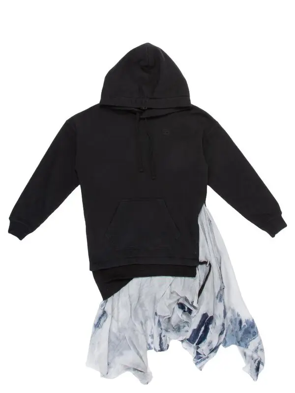 DIESEL® Asymmetrical Hooded Midi Dress - Black