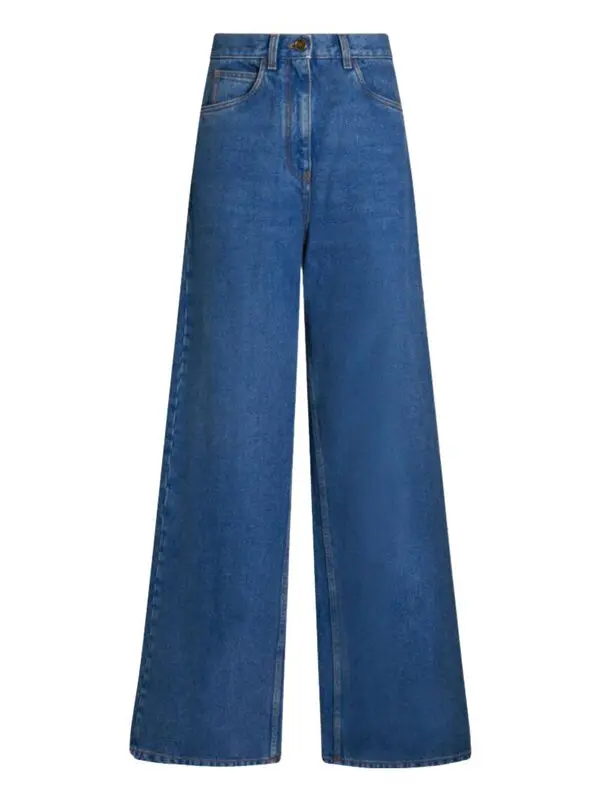 Etro High Waist Wide Leg Denim Jeans - Blue