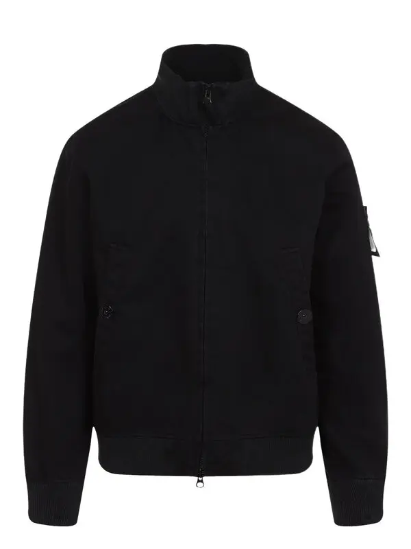 Stone Island Compass Patch High-neck Bomber Jacket - Black