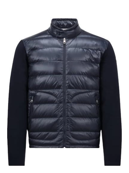 Moncler Zip-up Padded Jacket With High Neck - Blue