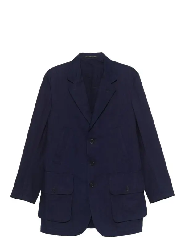 Yohji Yamamoto Single-breasted Blazer - Blue