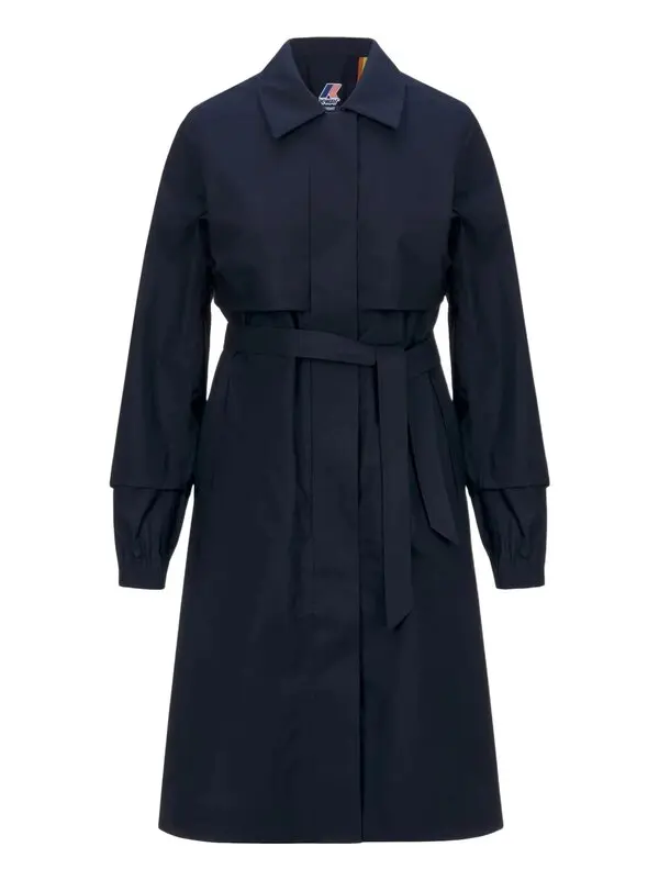 K-WAY Three-layer Cotton Poplin Trench Coat - Black