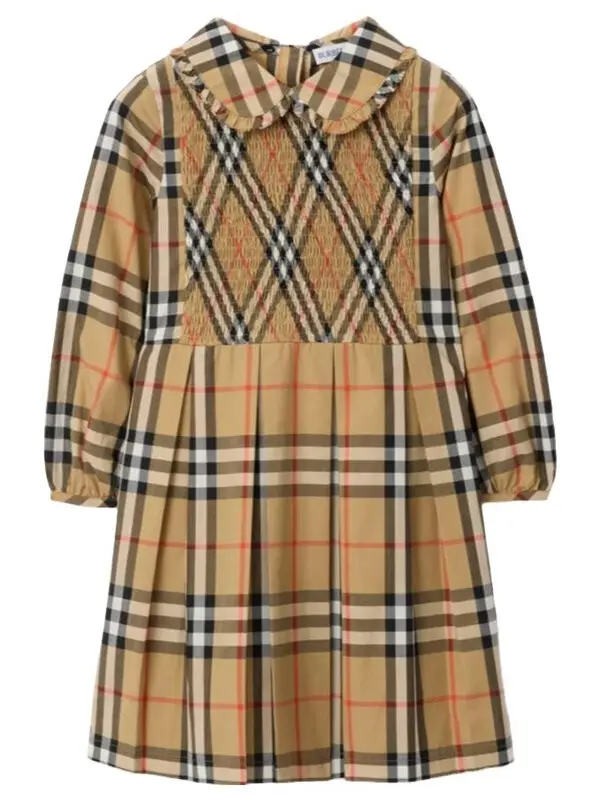 Burberry Check Cotton Poplin Dress - Nude