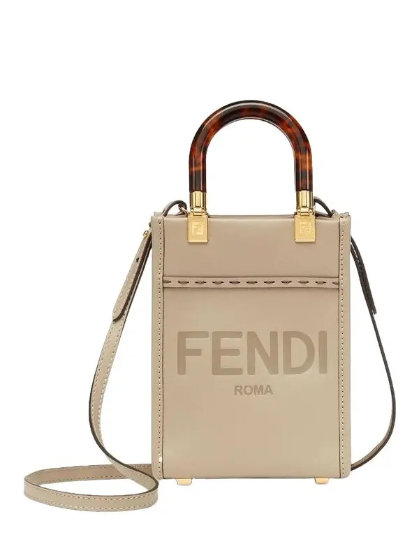 Fendi Mini Bag With Plexiglass Handle - Nude