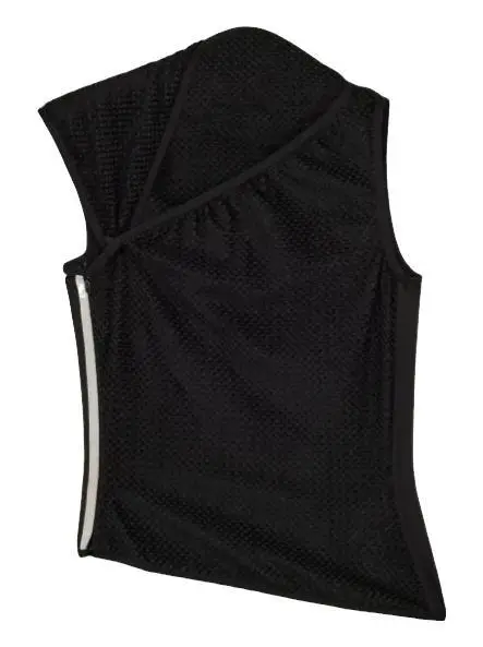 Y3 Waffle Warp Knit Asymmetrical Top - Black