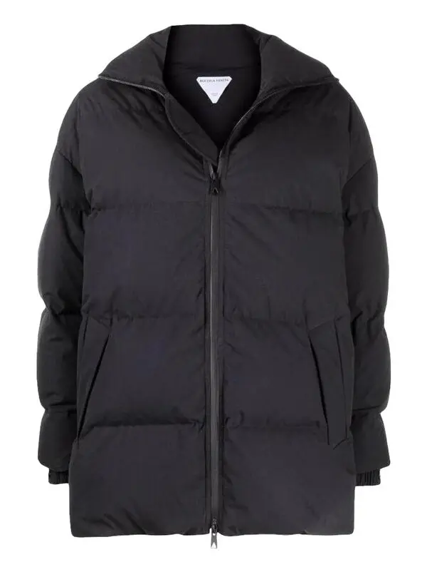 Bottega Veneta High Neck Padded Jacket - Black