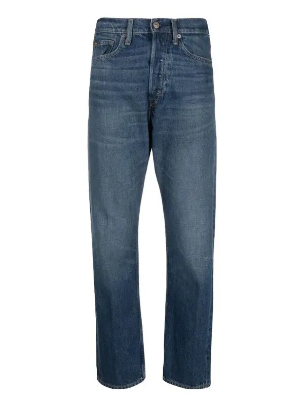 Polo Ralph Lauren Rigid High Waist Cropped Jeans - Blue