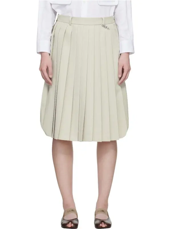 Mihara Yasuhiro Pleated Midi Skirt - White
