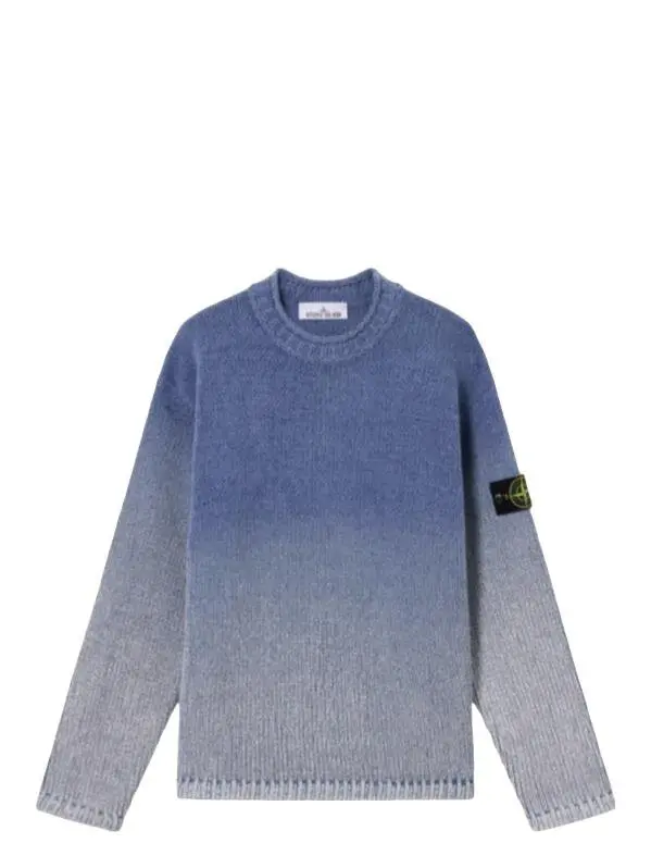 Stone Island Logo Patch Crewneck Jumper - Avio Blue