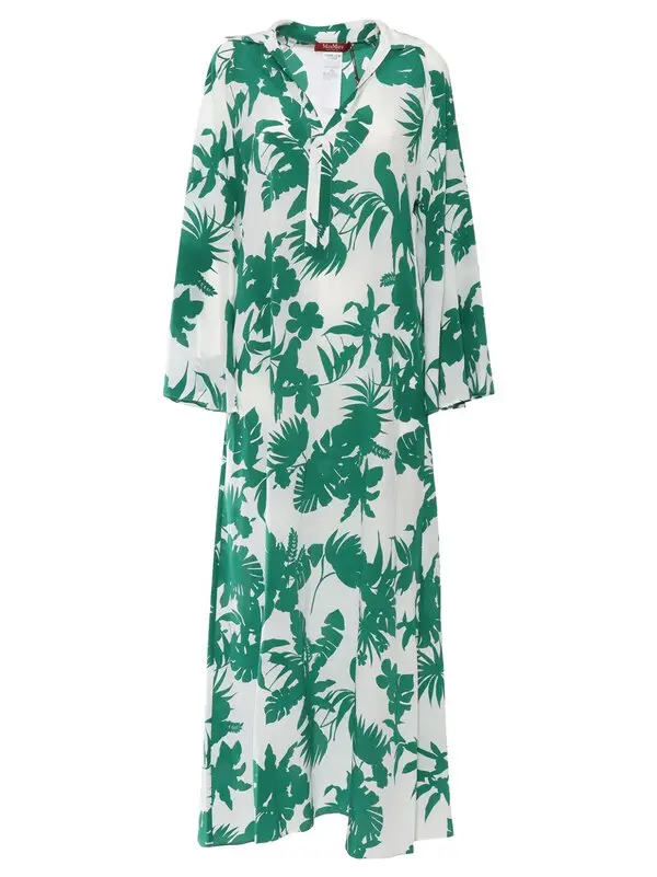 Max Mara Livrea All-over Patterned Long-sleeved Dress - Green