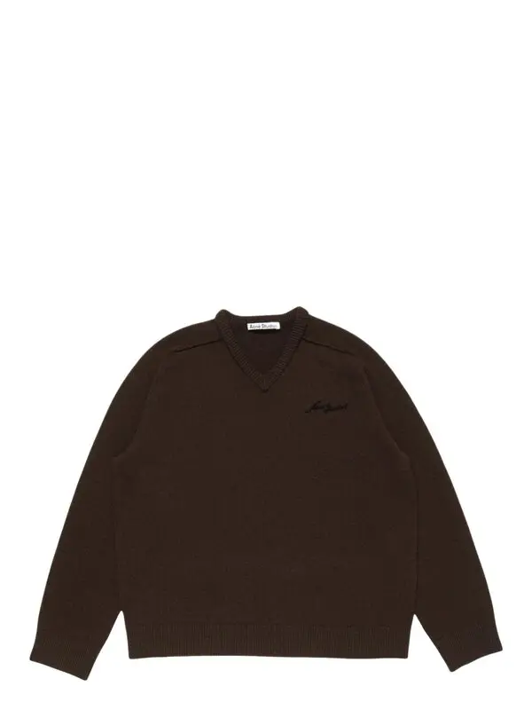 Acne Studios V-neck Ribbed Jumper - Black