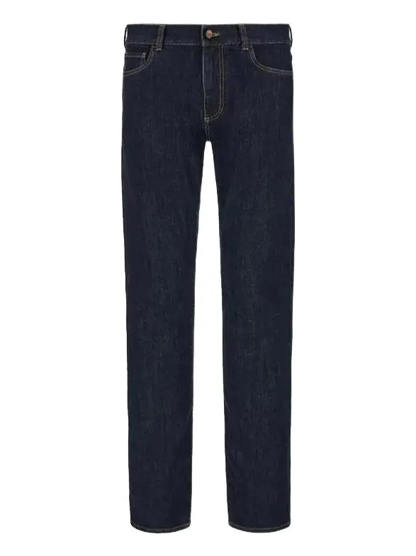 Canali Straight-fit Five-pocket Jeans - Dark Wash