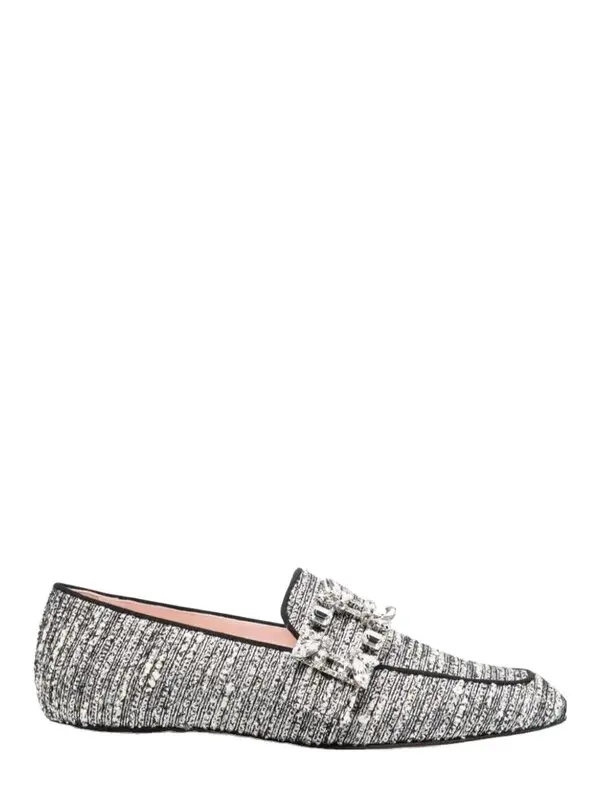ROGER VIVIER Round Toe Buckled Loafers - Black