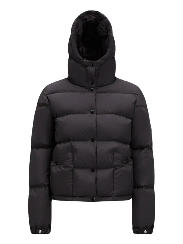 Moncler Ebre Logo Embroidered Button-up Jacket - Black