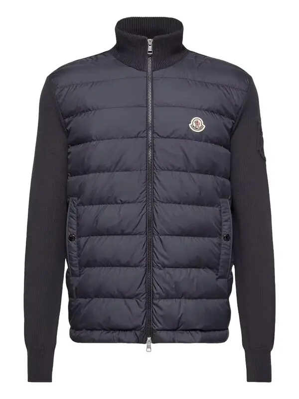 Moncler Quilted Zip-up Cardigan - Dark Blue