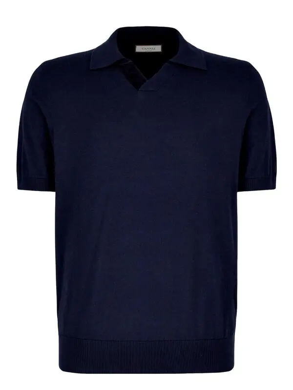 Canali Polo-collar T-shirt - Blue