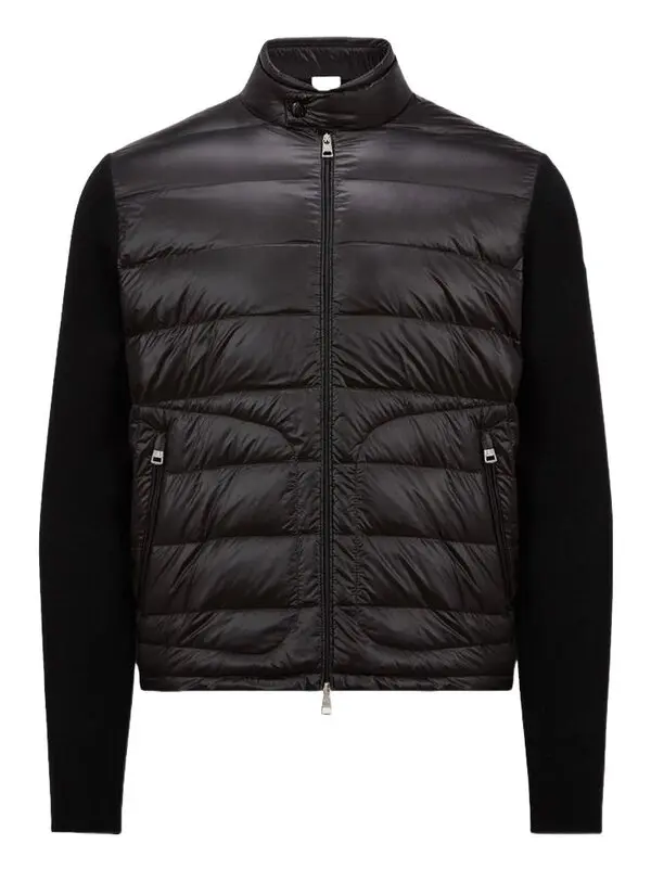Moncler Logo Patch Down Cardigan - Black