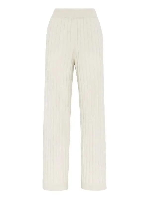 Brunello Cucinelli Ribbed Flared Pants - Beige