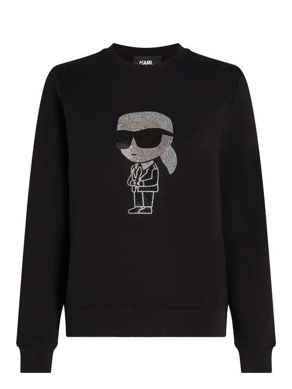 Karl Lagerfeld Ikonik Rhinestone Embellished Jumper - Black