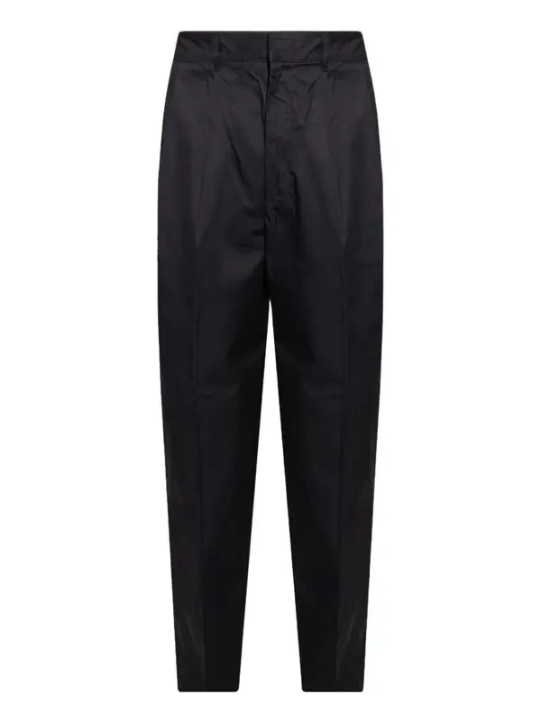 Emporio Armani Pleat-detailed Mid-rise Straight-leg Trousers - Black