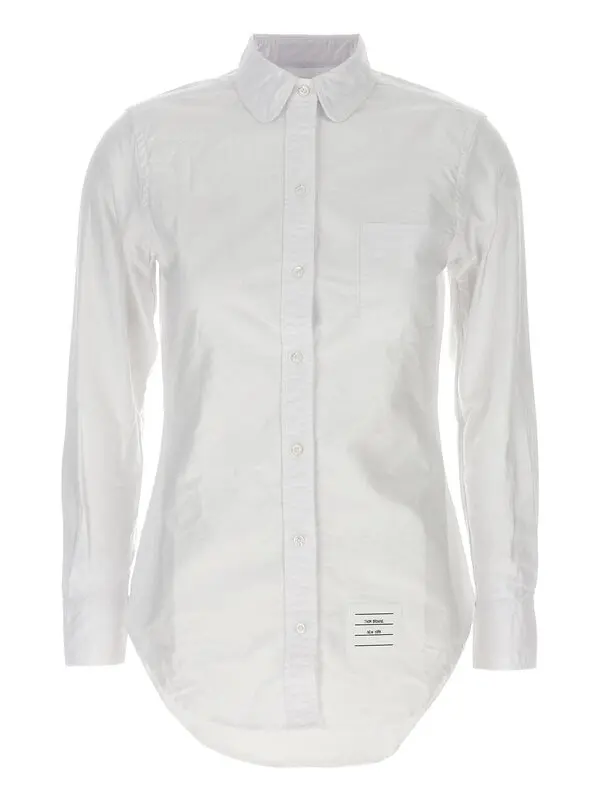 Thom Browne Slim Fit Long Sleeve Shirt - White